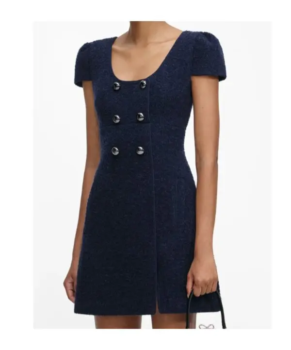 SELF-PORTRAIT Textured Boucle Mini Dress