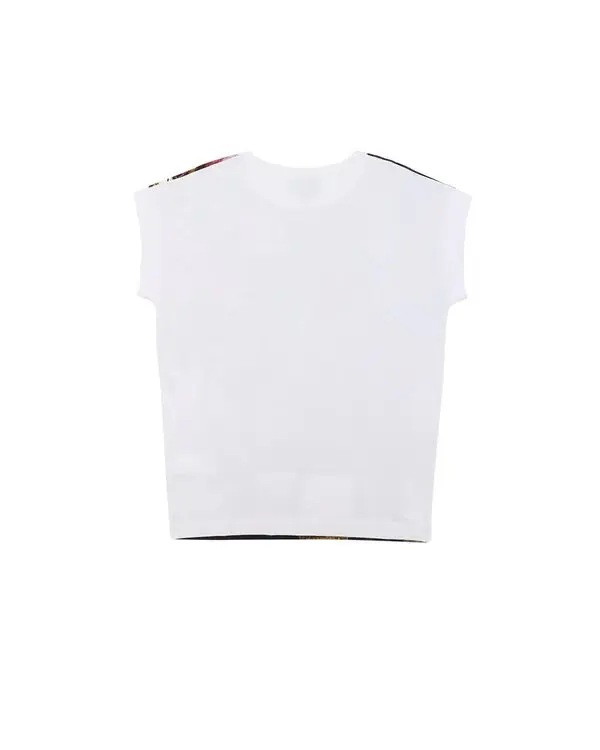 Just Cavalli Abstract Leaf Print Round Neck Top
