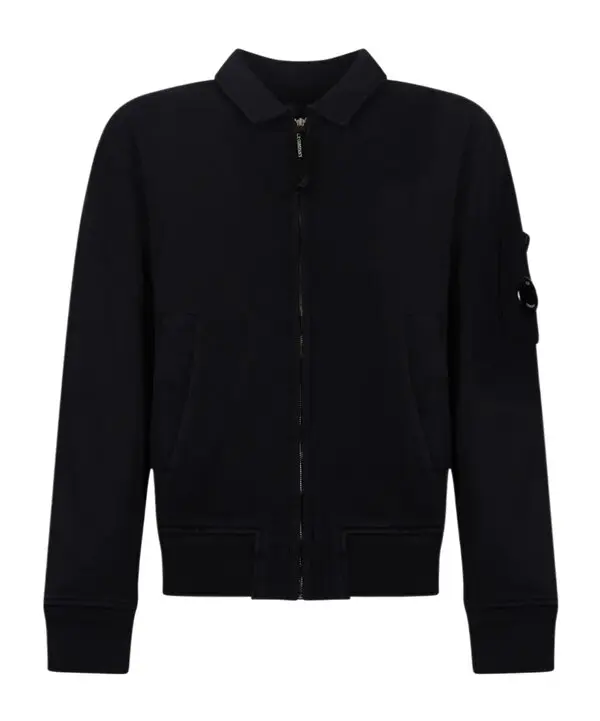 C.P. COMPANY Lens Full Zip Sweatshirt - Black
