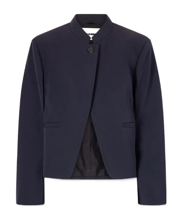 JIL SANDER Long-sleeved Stand-up Collar Jacket - Navy