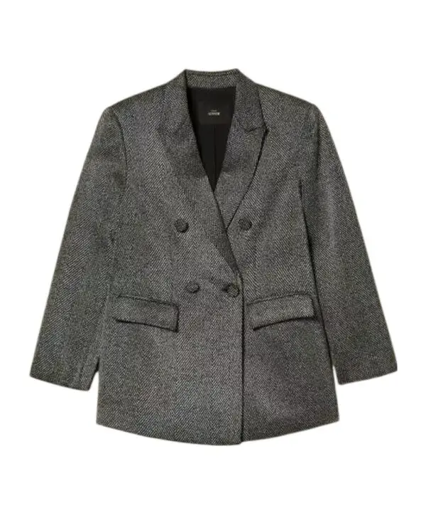 TWINSET Herringbone Double-breasted Blazer