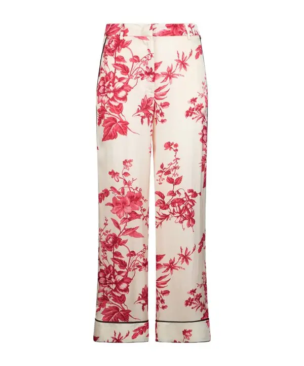Liu Jo Floral Wide-leg Trousers - Red