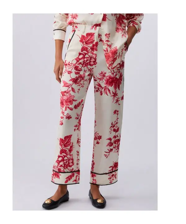 Liu Jo Floral Wide-leg Trousers - Red