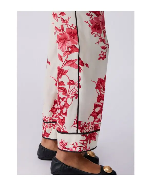 Liu Jo Floral Wide-leg Trousers - Red