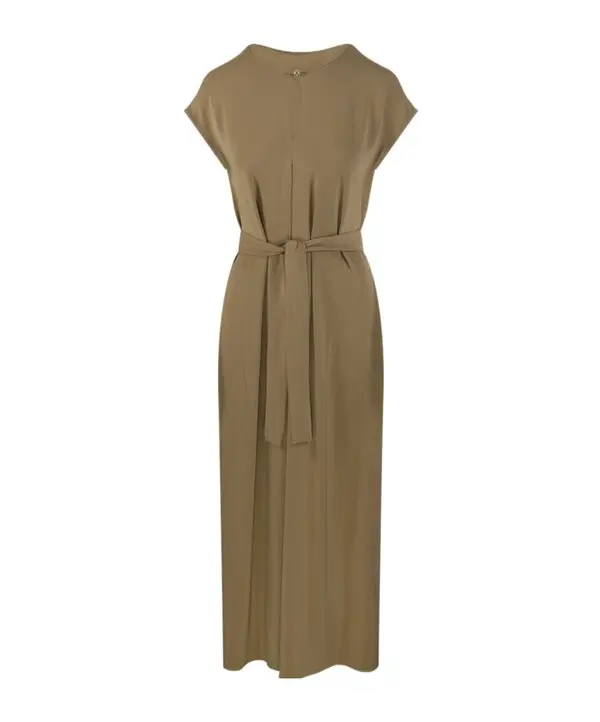 Max Mara Feluca Belted Maxi Dress - Brown