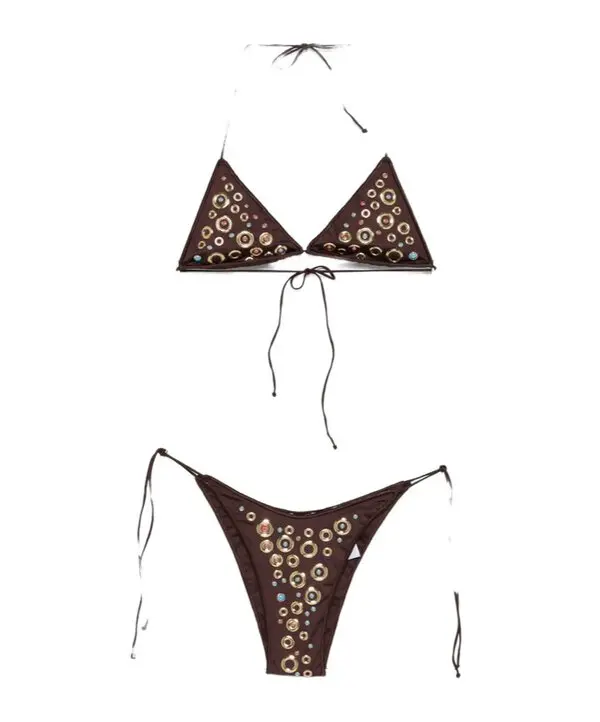 Oseree Embellished Triangle Bikini