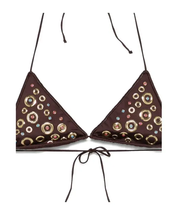 Oseree Embellished Triangle Bikini