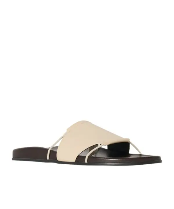 THE ROW Vivienne Slide Sandal - Cold Ivory