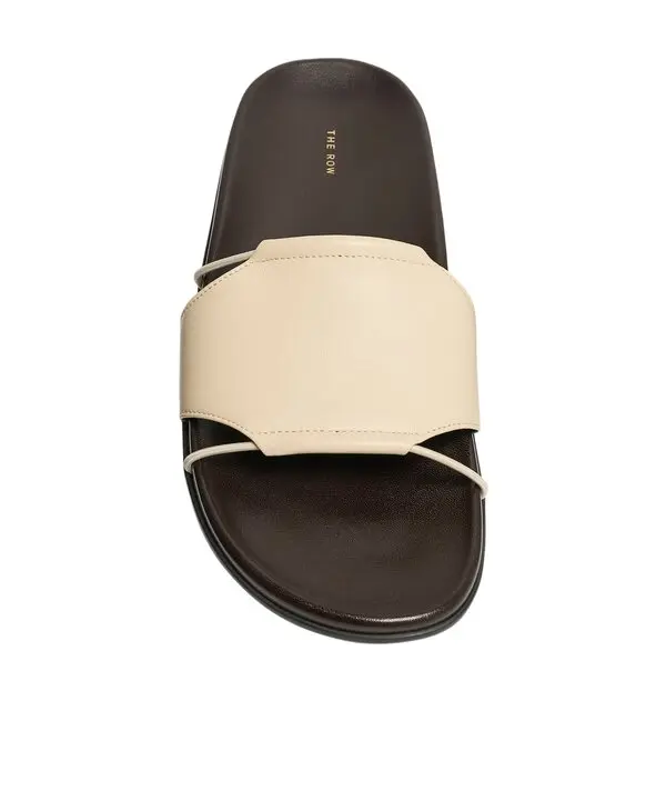 THE ROW Vivienne Slide Sandal - Cold Ivory