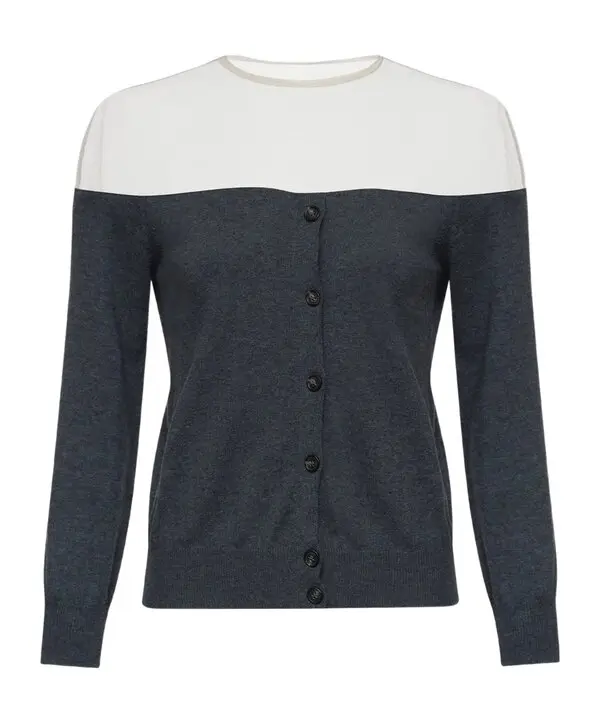 MAISON MARGIELA Sheer-panel Buttoned Cardigan - Black