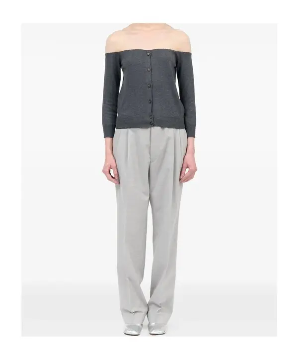MAISON MARGIELA Sheer-panel Buttoned Cardigan - Black