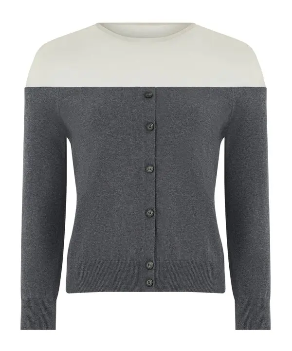 MAISON MARGIELA Sheer-panel Buttoned Cardigan - Grey