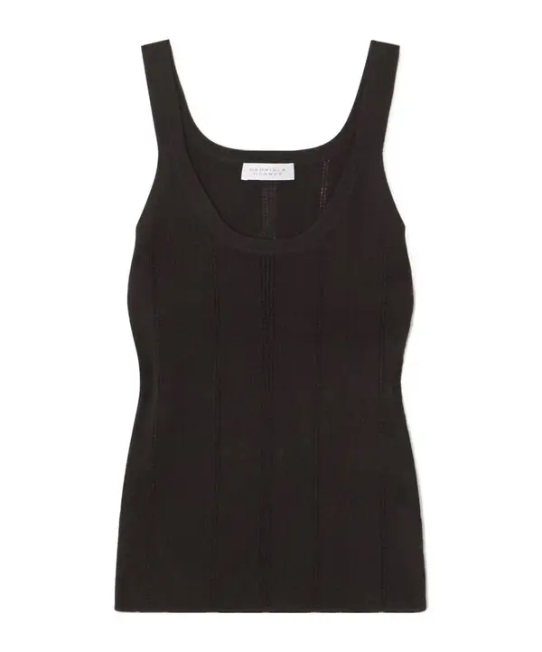 Gabriela Hearst Lucy Pointelle-knit Wool Tank Top - Chocolate