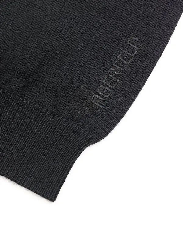 Karl Lagerfeld High Neck Long Sleeve Sweater - Black