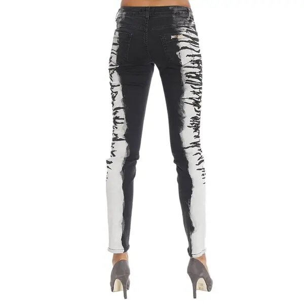 Just Cavalli Skinny Jeans With Animal Print Detail