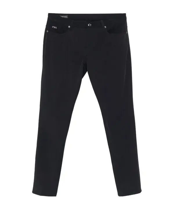 Emporio Armani Logo Plaque Tailored Trousers - Black