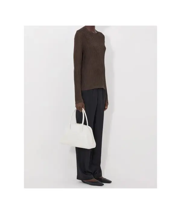 Loulou De Saison Hedora Sheer Ribbed Sweater - Brown