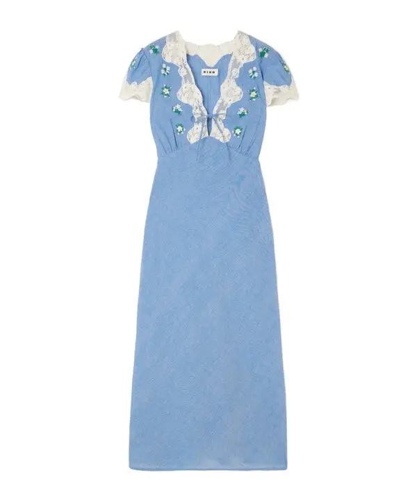 Rixo Embroidered Dress - Blue