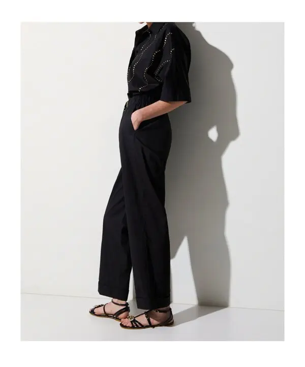 Liu Jo Belted Paperbag Waist Trousers - Black