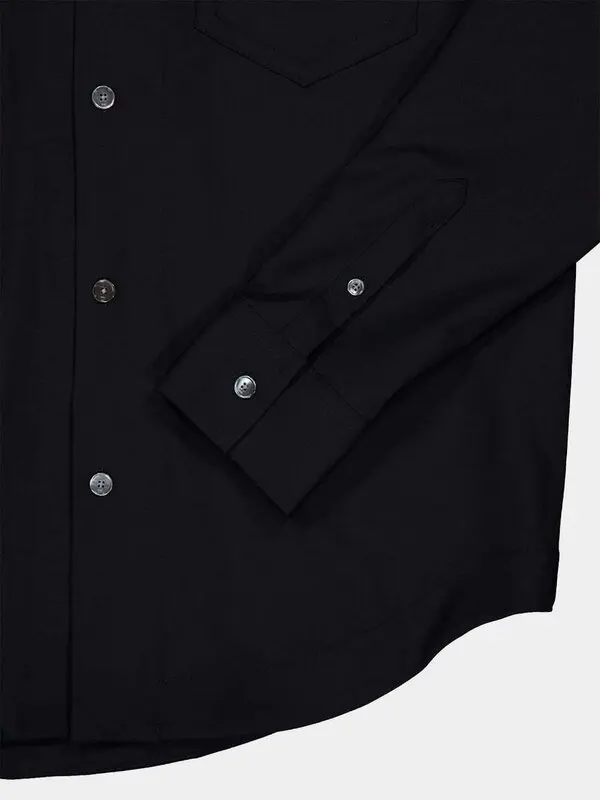 AMI Paris Oversized Sharp-collar Shirt - Black