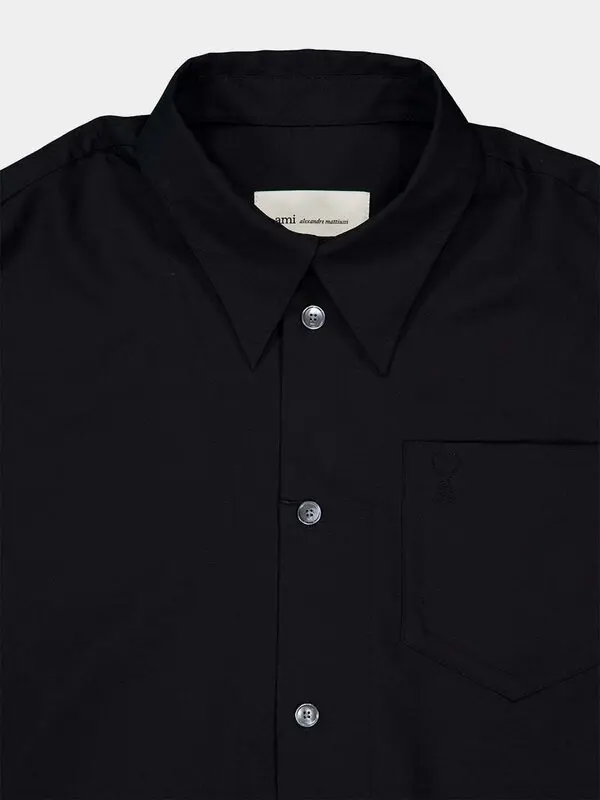AMI Paris Oversized Sharp-collar Shirt - Black