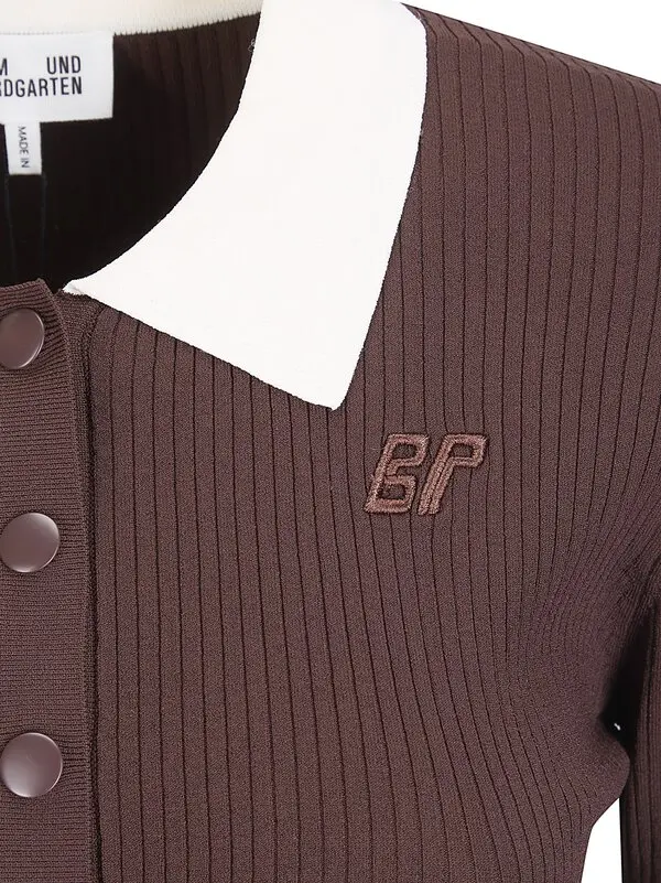 Baum Und Pferdgarten Cianna Ribbed Button Top With Collar