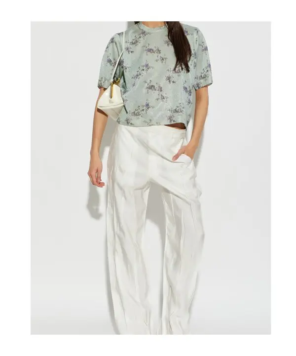 GANNI Floral Print Knit T-shirt