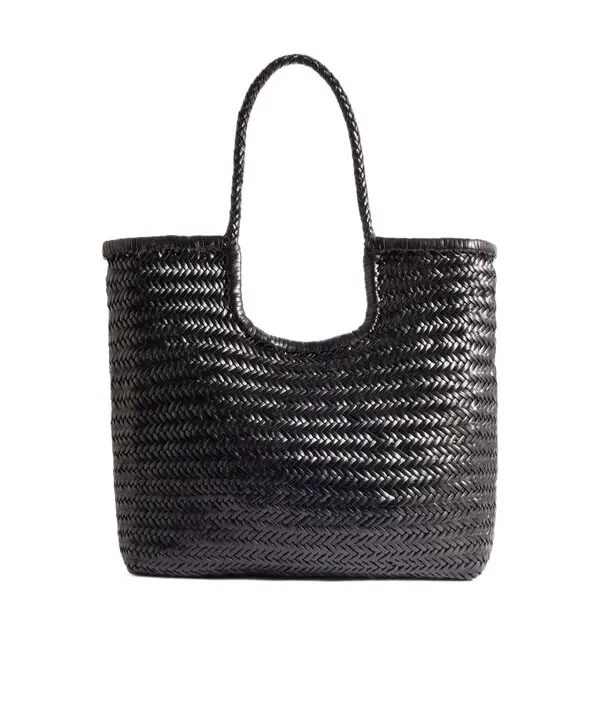 Dragon Diffusion Ns Diagonal Triple Jump Handwoven Tote Bag - Black