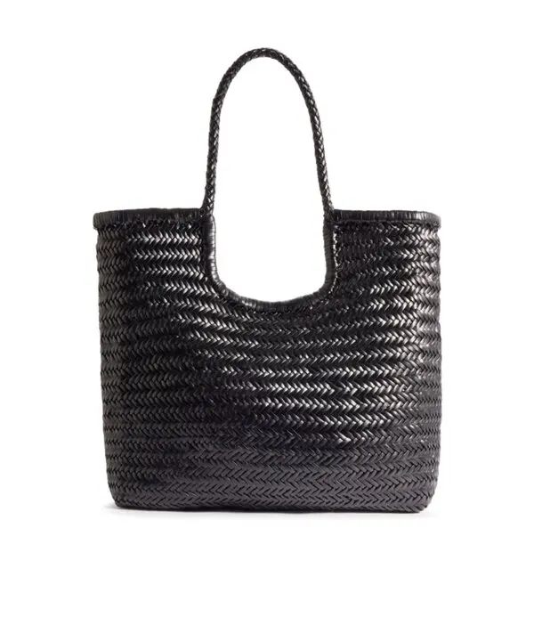 Dragon Diffusion Ns Diagonal Triple Jump Handwoven Tote Bag - Black