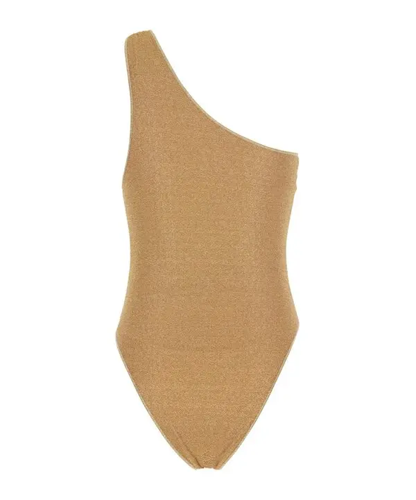 Oseree One Shoulder Maillot - Nude