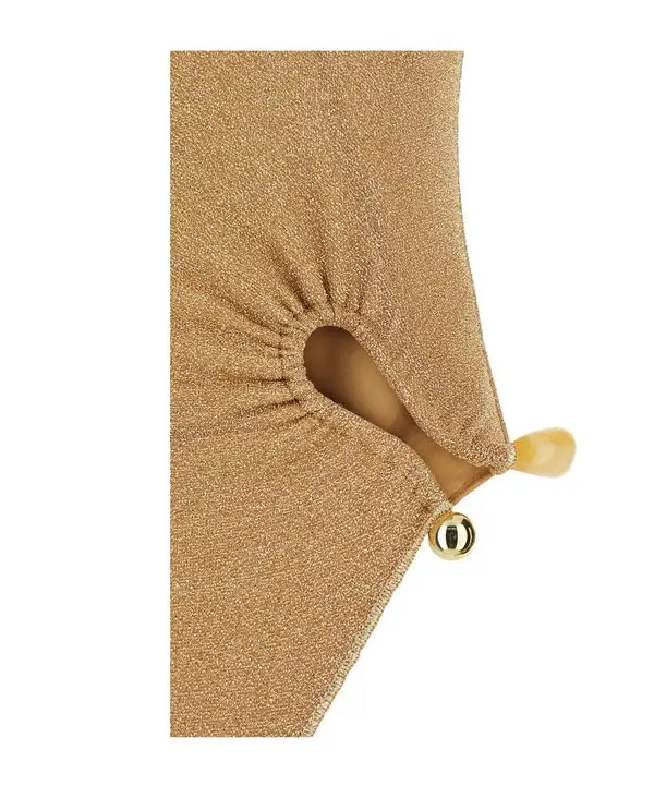 Oseree One Shoulder Maillot - Nude
