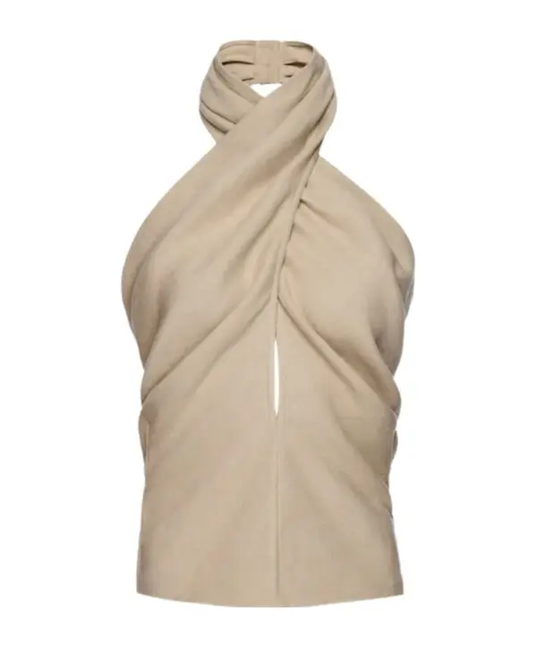 Magda Butrym Cut-out Halterneck Blouse - Beige
