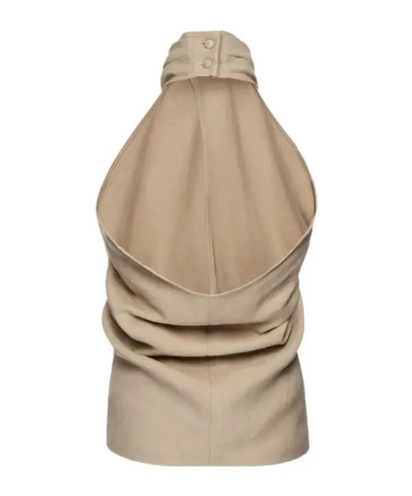 Magda Butrym Cut-out Halterneck Blouse - Beige