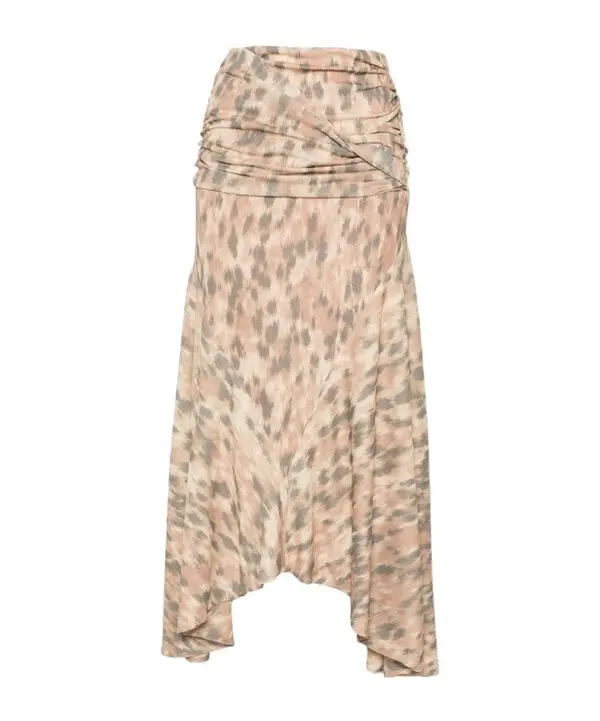GANNI Butter Printed Leopard Skirt