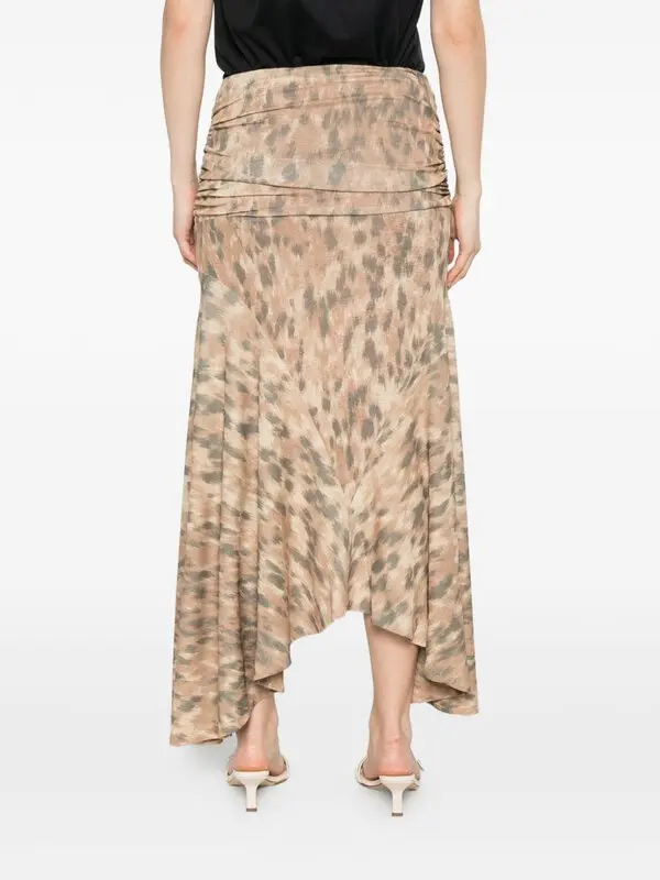 GANNI Butter Printed Leopard Skirt