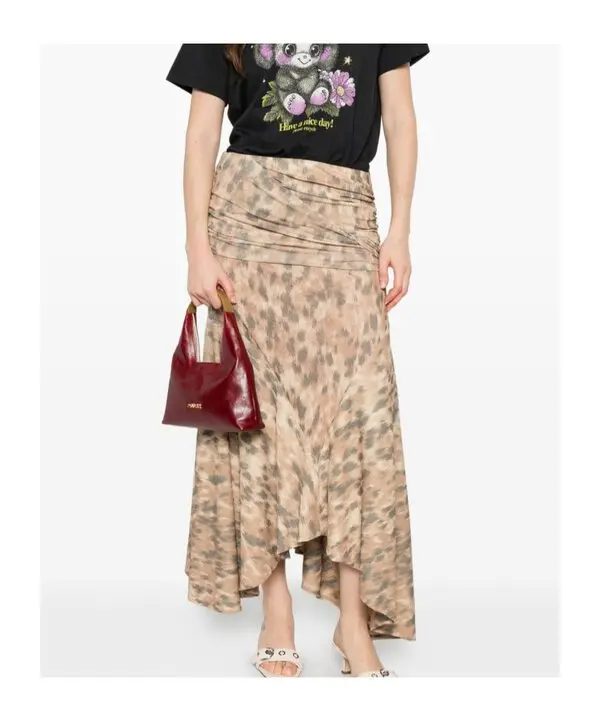 GANNI Butter Printed Leopard Skirt