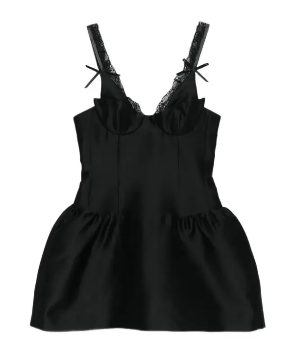 SHUSHU/TONG Lace-trimmed Corset Mini Dress - Black