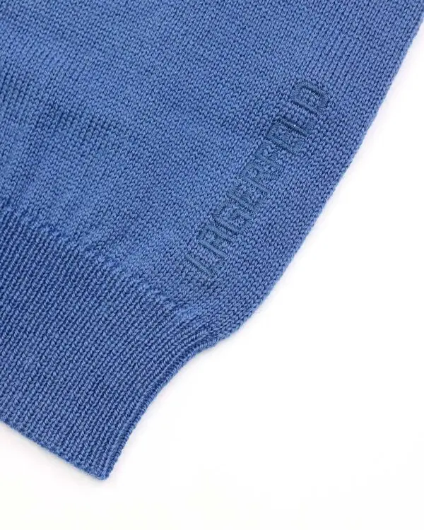 Karl Lagerfeld High Neck Long Sleeve Knit Sweater - Blue