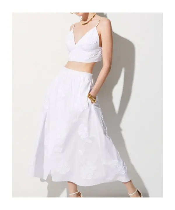 Liu Jo Embroidered Poplin Cropped Top