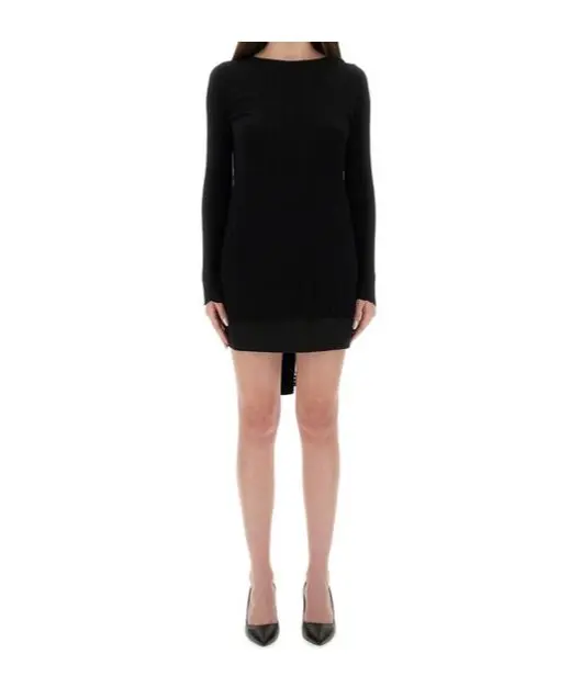 Moschino Bow Detail Rib Knit Mini Dress
