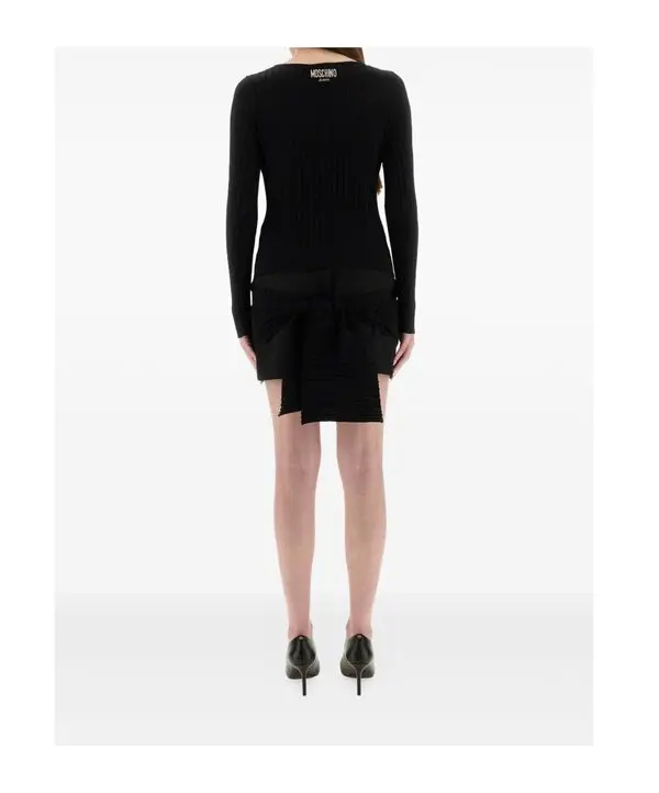 Moschino Bow Detail Rib Knit Mini Dress