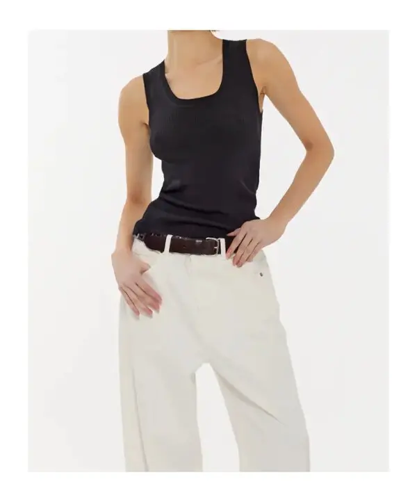 P.a.r.o.s.h Ribbed Tank Top - Black
