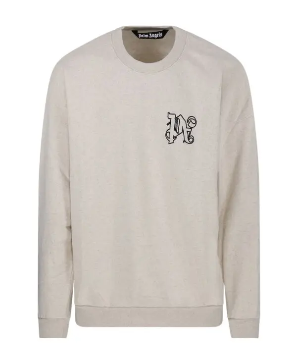 Palm Angels Embroidered Logo Crewneck Sweatshirt