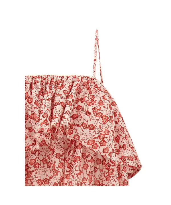 Isabel Marant Étoile Erisa Floral Ruffled Top - Nude
