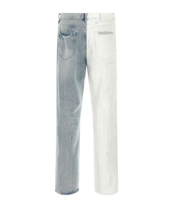 PURPLE BRAND Crackle Silver Coated Jeans