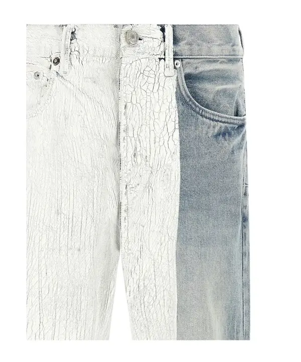 PURPLE BRAND Crackle Silver Coated Jeans