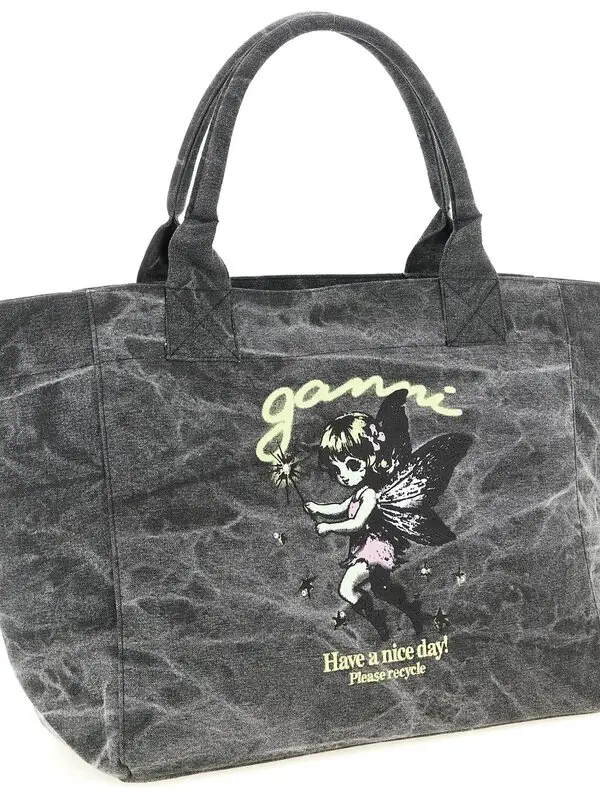 GANNI Medium Fairy Shopping Bag - Gray