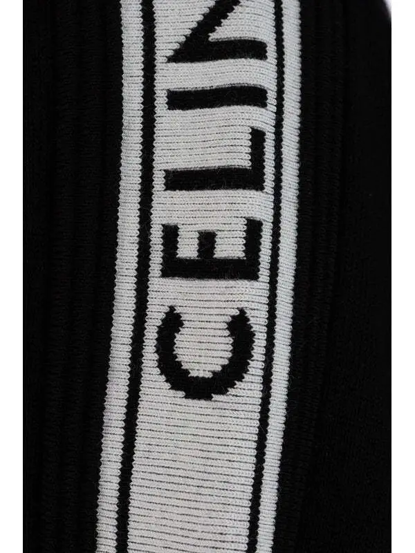 Celine Crewneck Sweater In Cotton With Patterned Detail