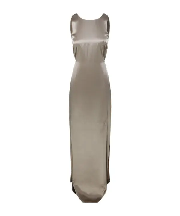 Max Mara Sleeveless Draped Maxi Dress - Nude