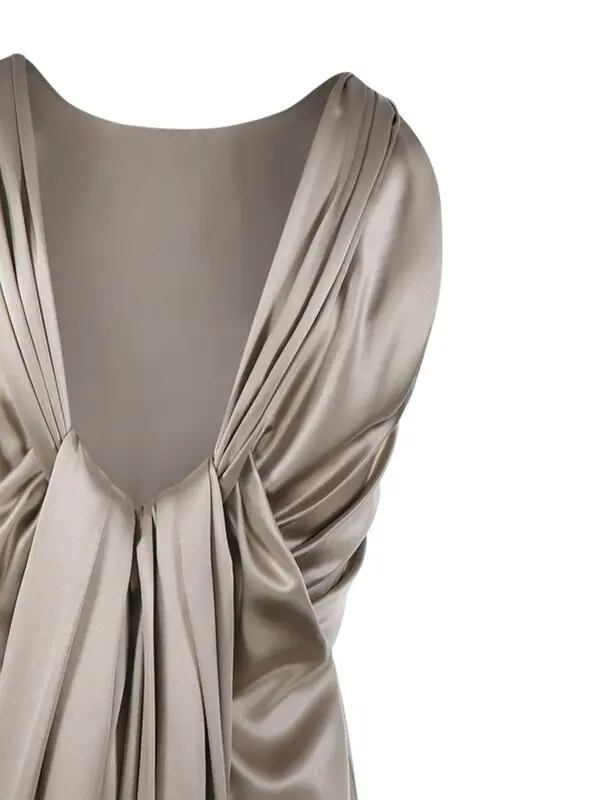Max Mara Sleeveless Draped Maxi Dress - Nude